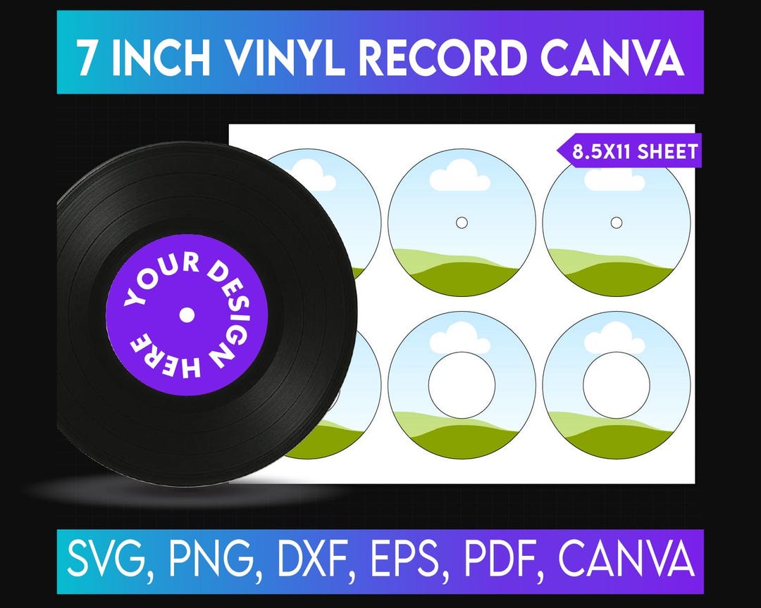 7 Inches Vinyl Record Template, Custom Vinyl Personalized, Drag & Drop ...