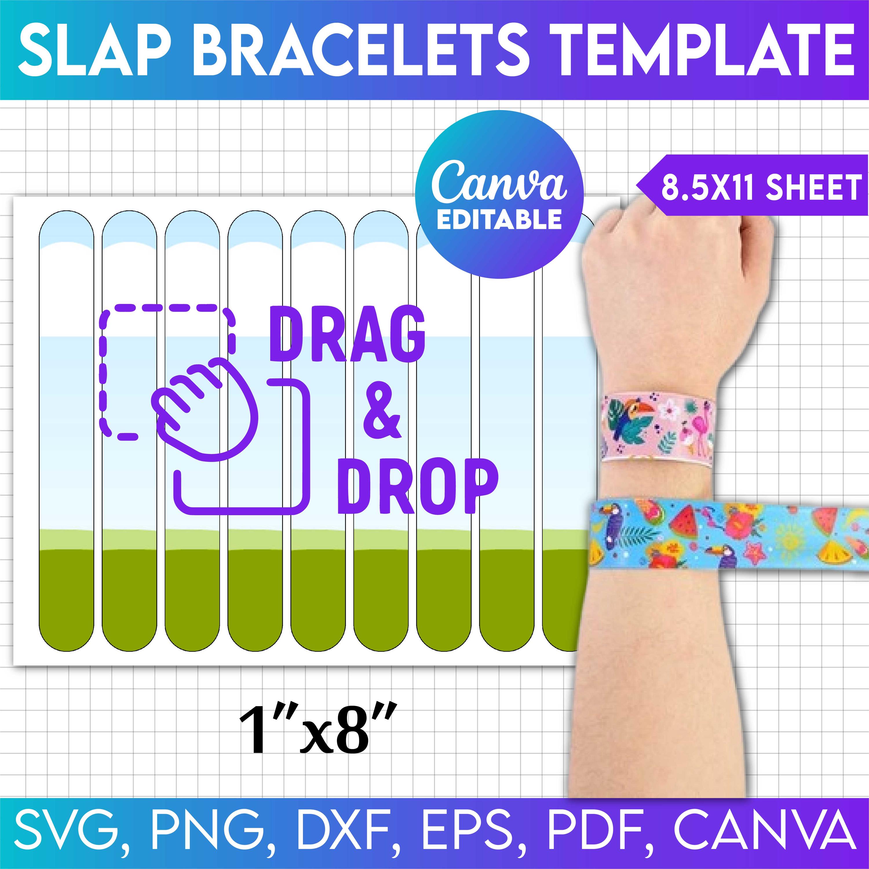 Slap Bracelets Template, Slap Bracelets Mockup , Slap Bracelets Svg ...