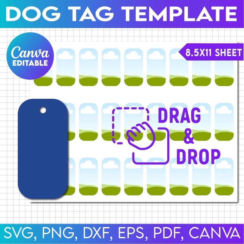 Dog Tag Template Svg, Bone Tag Template, Dog Tag Svg, Pet ID Tag, Dog ...