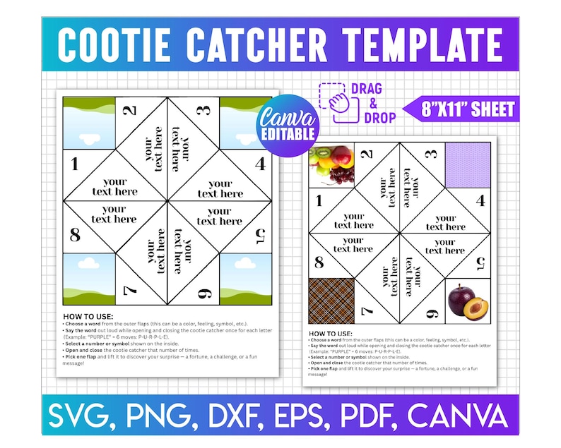 Cootie Catcher Template, Printable Cootie Catcher, Printable Joke ...