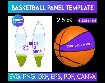 Size 7 Basketball Panel Template Svg, Blank Basketball Panel Template ...