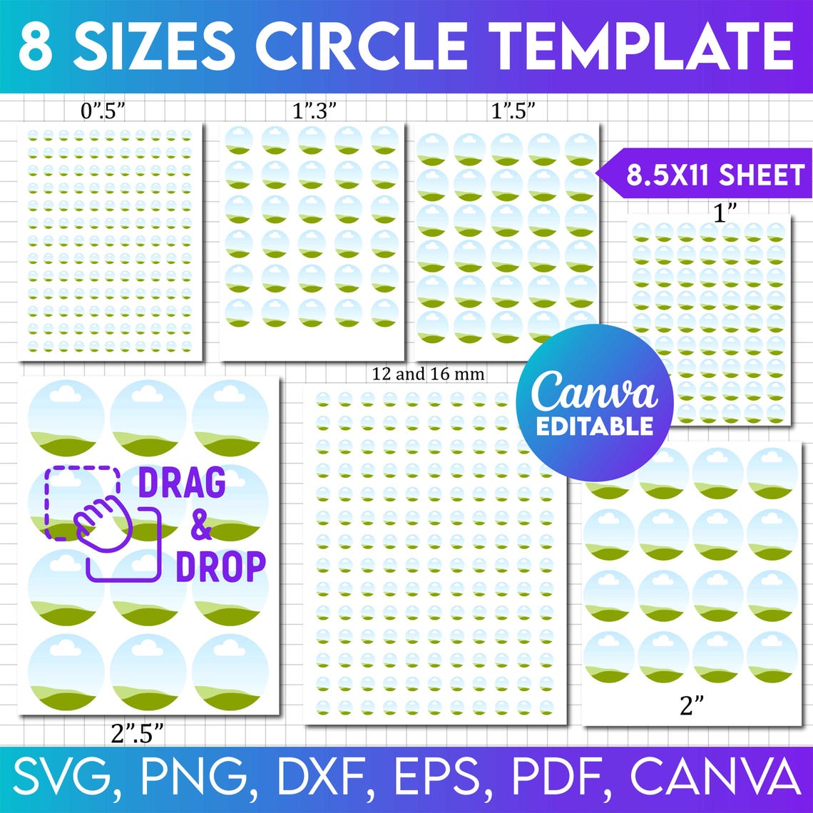 Circle Template Svg, Circle Template Bundle, Blank Circle Template ...