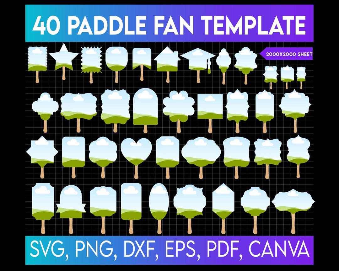 40 Paddle Fan Template Svg Bundle, Christmas Fan, Templates for Hand ...