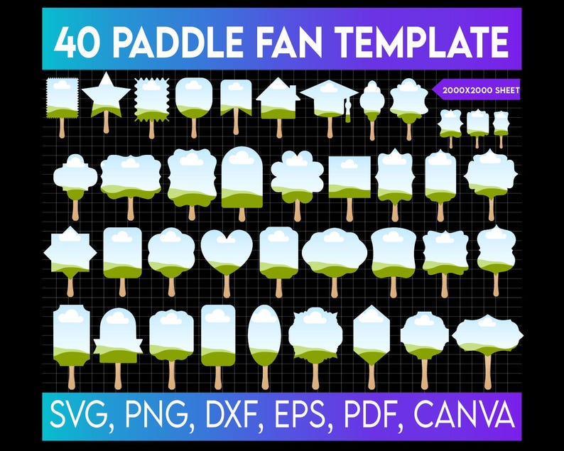 40 Paddle Fan Template Svg Bundle, Christmas Fan, Templates for Hand ...