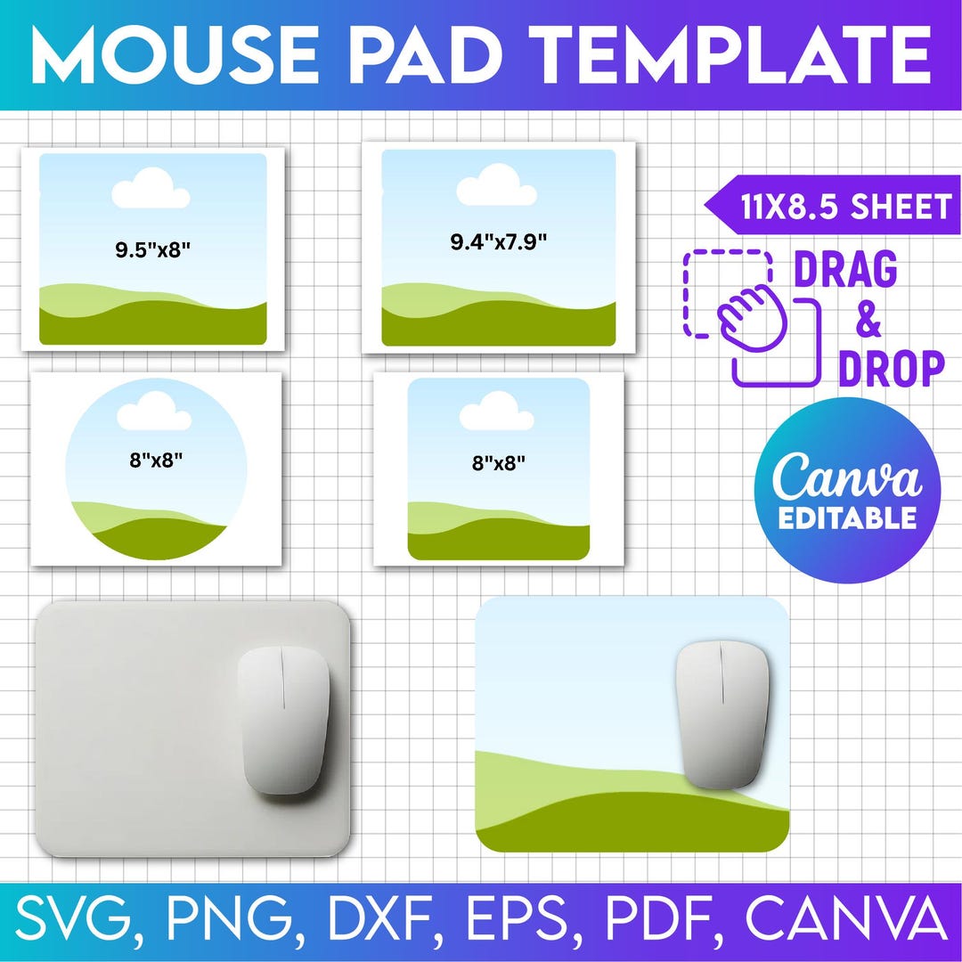Rectangle Mouse Pad Bundle Template, Mouse Pad Sublimation Template ...