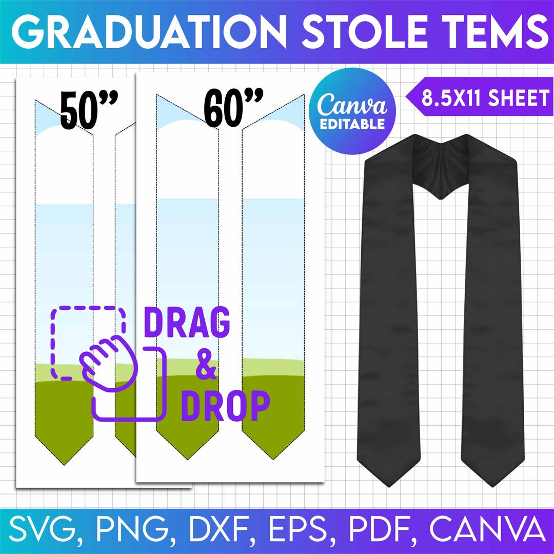 Graduation Stole Template, Stole Template Svg, Graduation Stole ...