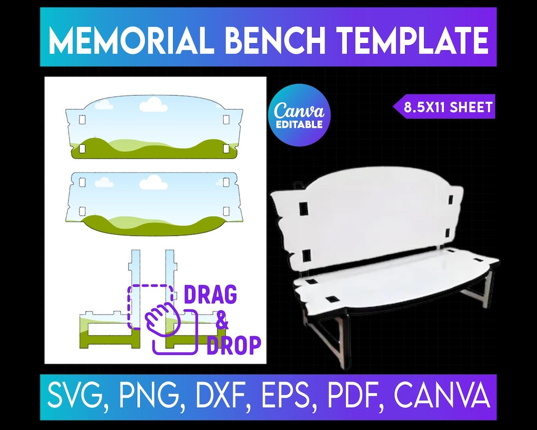 Memorial Bench Template, Garden Bench, Memorial Keepsakes, Canva ...