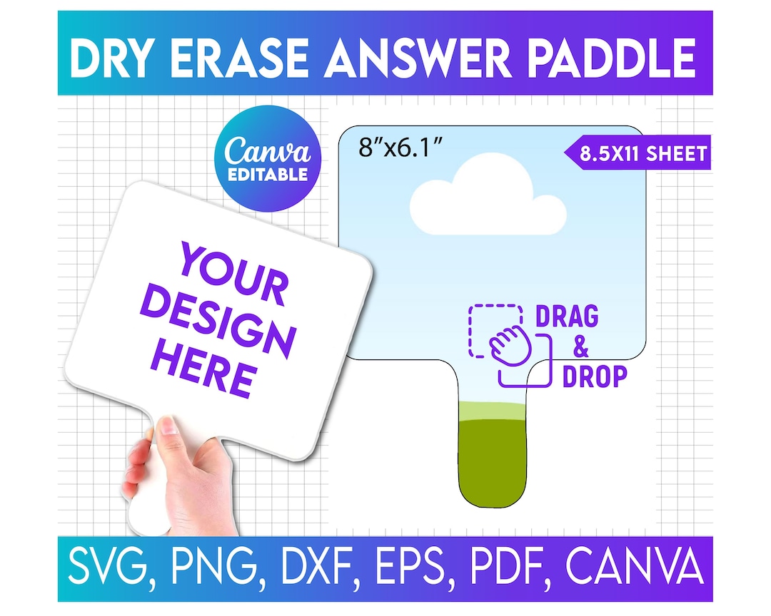 Dry Erase Answer Paddle Template Svg, Graduation Fan Template, Editable ...