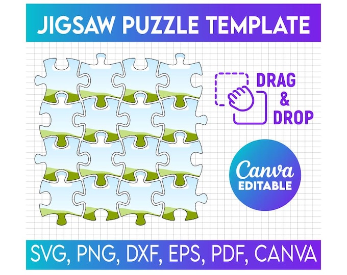 Design Your Own Jigsaw Puzzle Canva Frames, Editable Puzzle Pieces ...