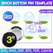 3" Button Pin Template, Button Pin Svg, Button Pin Blank, Sublimation Button Pin Template, Badge ...