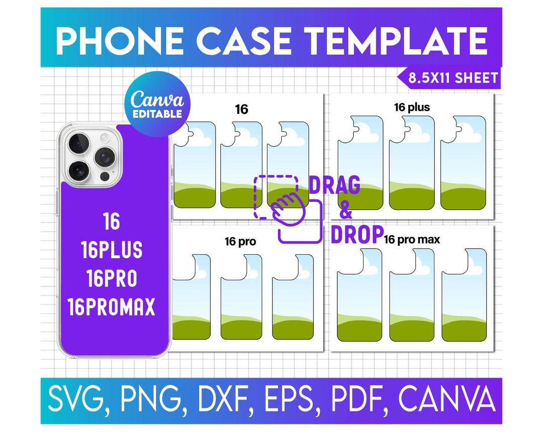 IPhone Case Canva Template, 16 Series Case Templates, Phone Case 16 ...