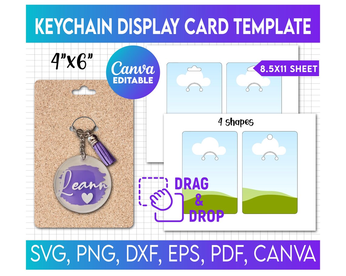 Keyring Display Card Template, Keychain Card Template, Keychain Card ...