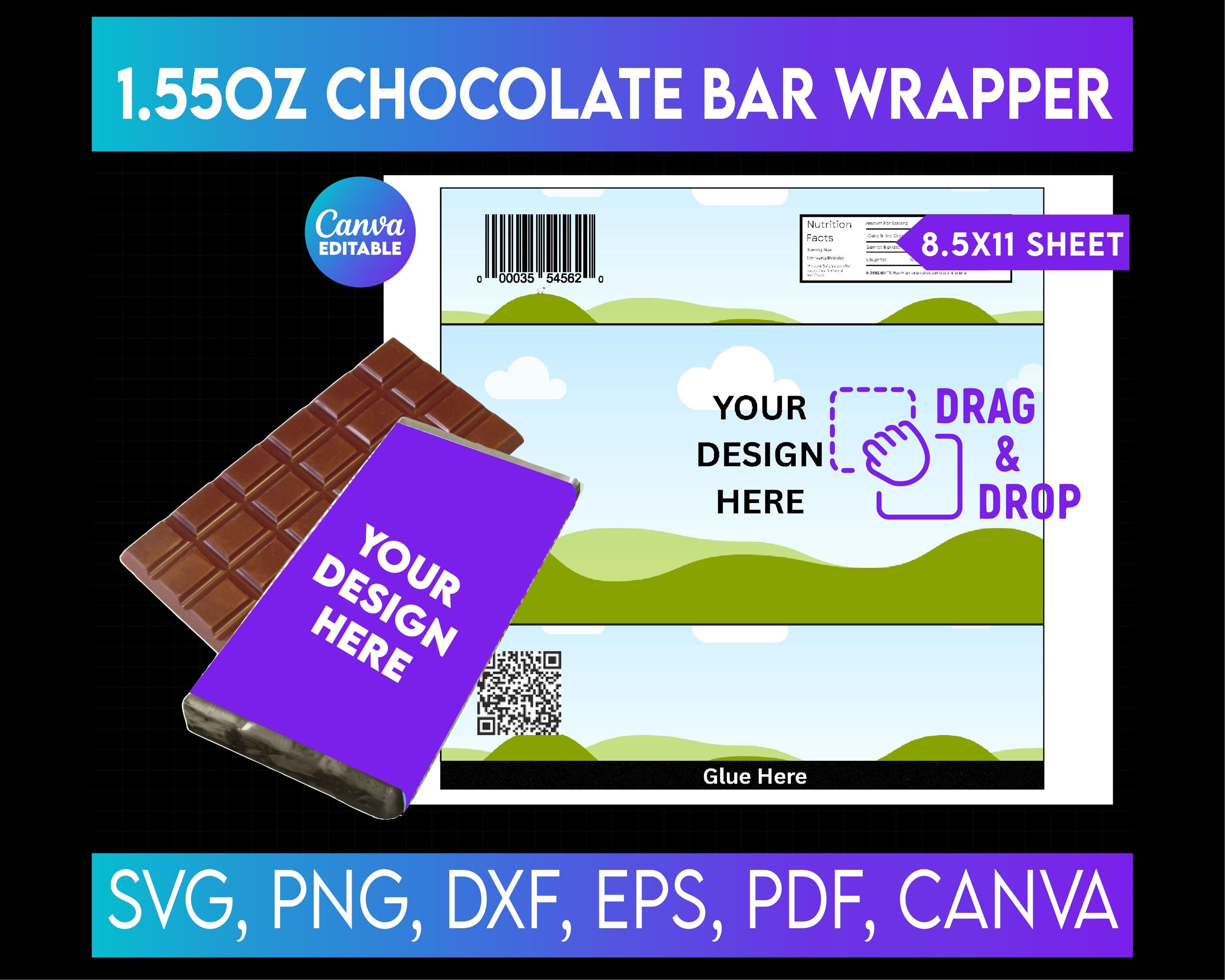 Chocolate Bar Wrapper Template, Nutritional Label, Party Favor, Canva ...