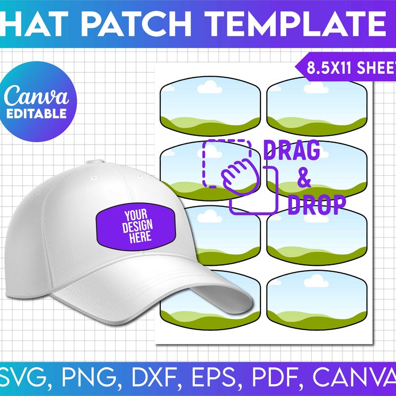 Hat Patch Template - Etsy