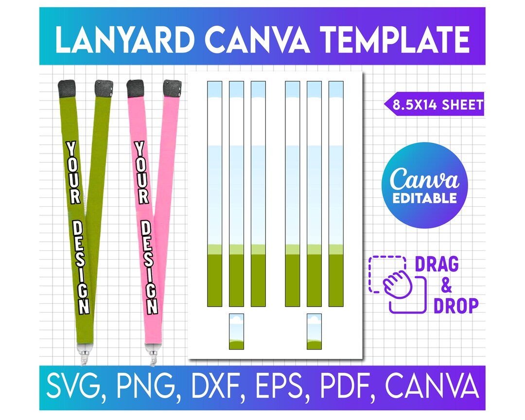 Lanyard Template for Sublimation, Breakaway Lanyard Template ...