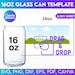 16oz Can Glass Template, 16oz Frosted Glass Can Tumbler Sublimation ...