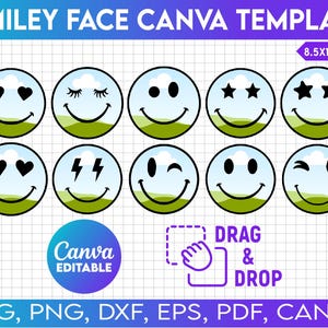 10 Smiley Face Canva Editable Frame Template, Smiling Face Photo Frame ...