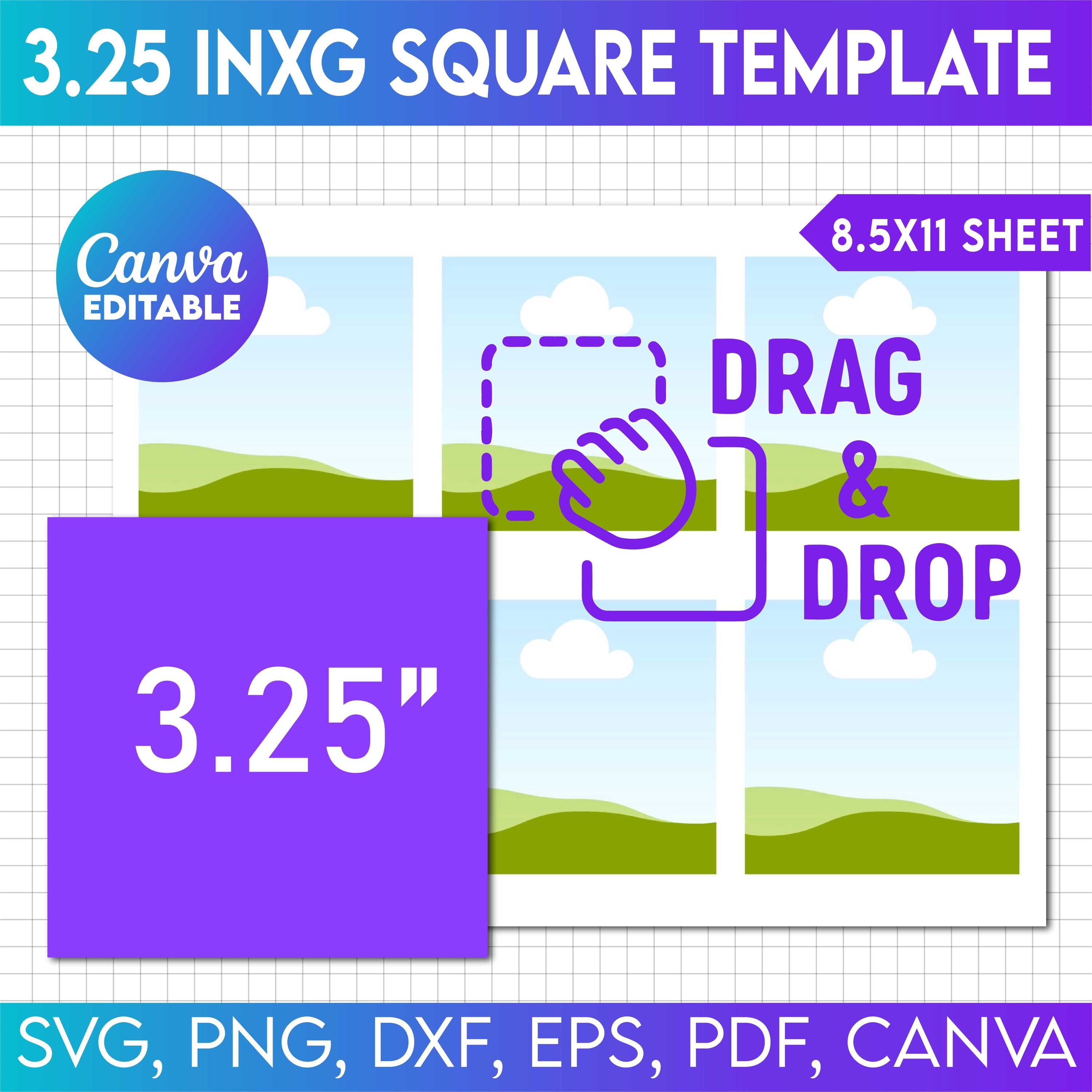 Square Template, 3.25inch Square Template, Square Sticker Template ...