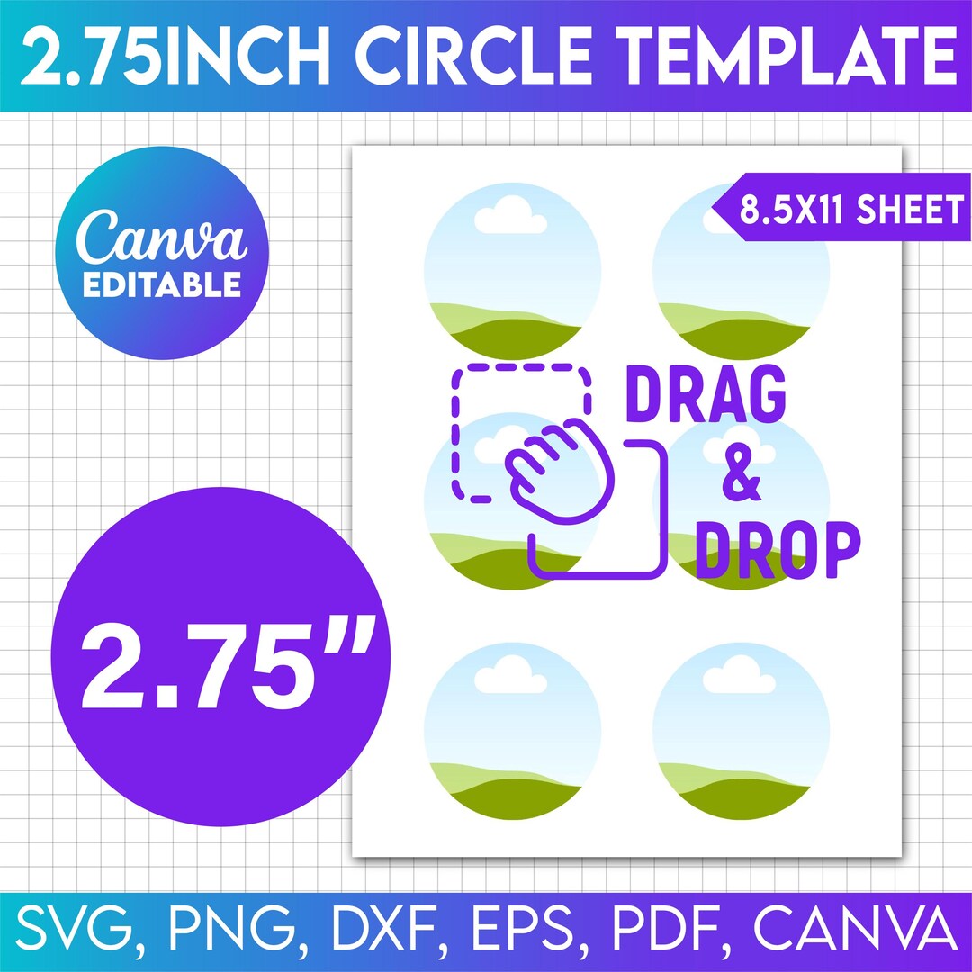 2.75 Inch Circle Template, Circles Template, Stickers Template, Design ...