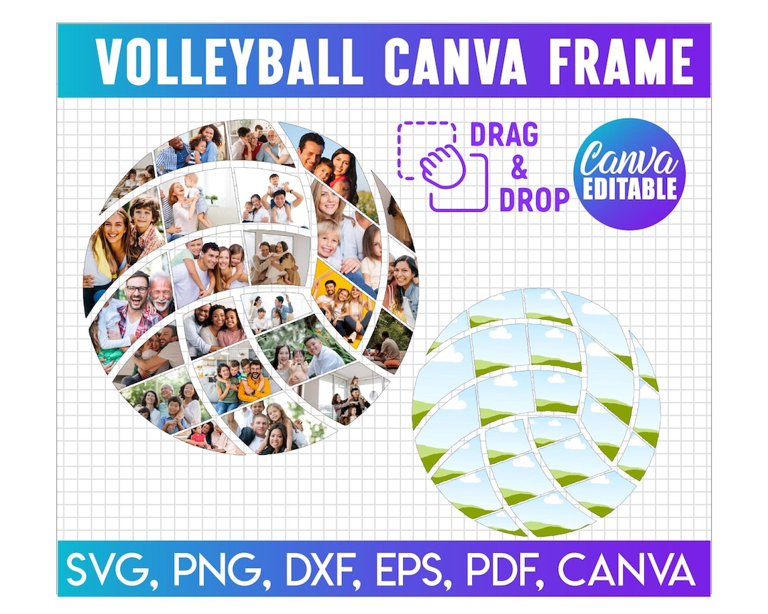 Volleyball Photo Collage Template, Sports Photo Collage, Volleyball ...