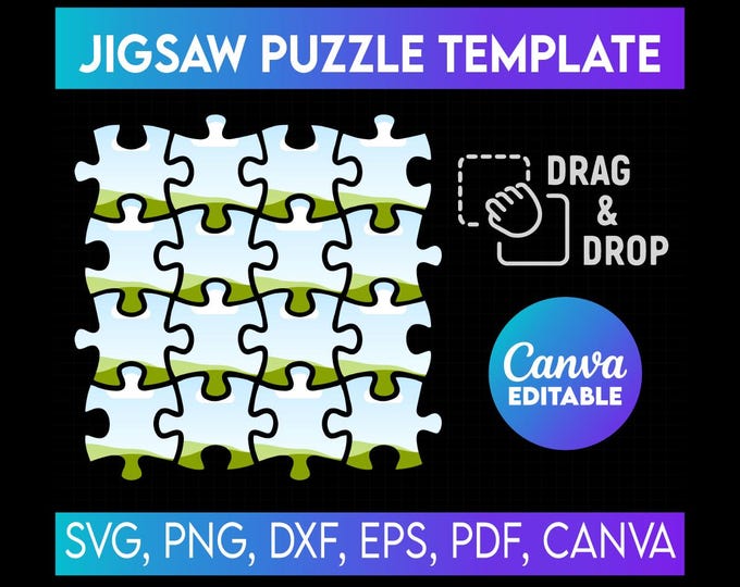Design Your Own Jigsaw Puzzle Canva Frames, Editable Puzzle Pieces ...