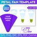 Petal Fan Template Svg, Blank Fan Template, Wedding Petal Fan, Png ...