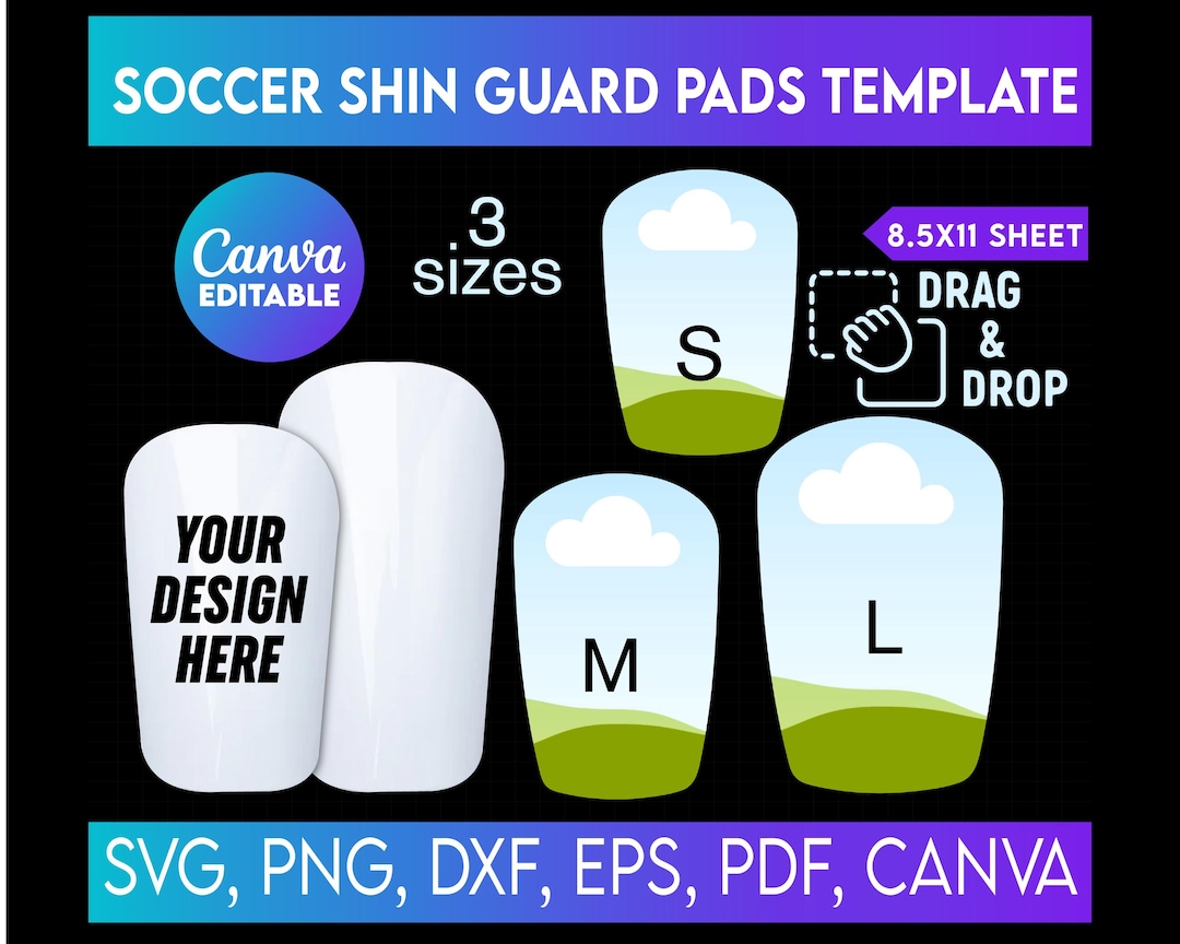 Soccer Shin Guard Pads Canva Template Bundle, Teenager Shin Guard Pads ...