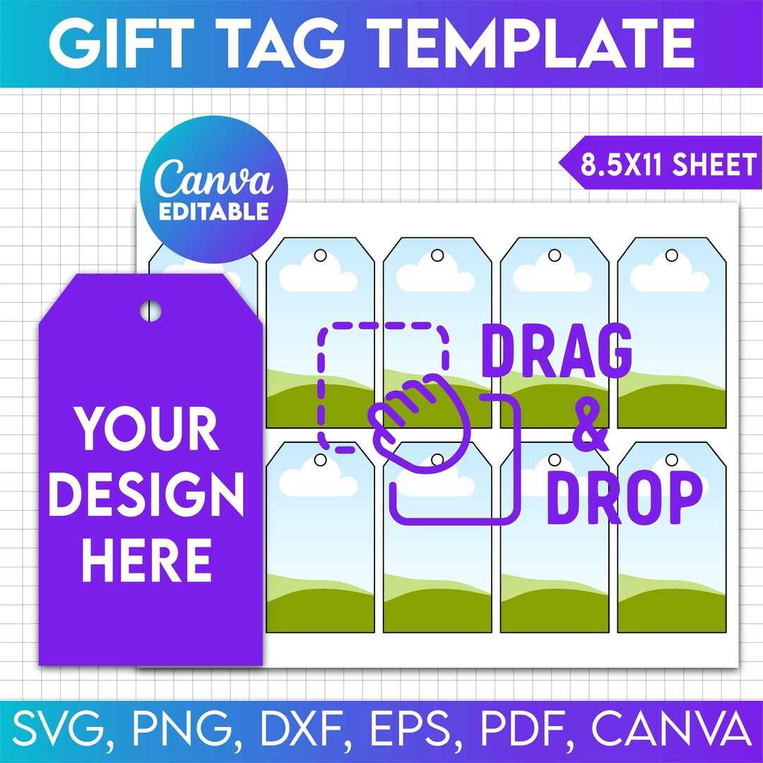Gift Tag Template, Hang Tag Template, Party Printable Tags Template ...