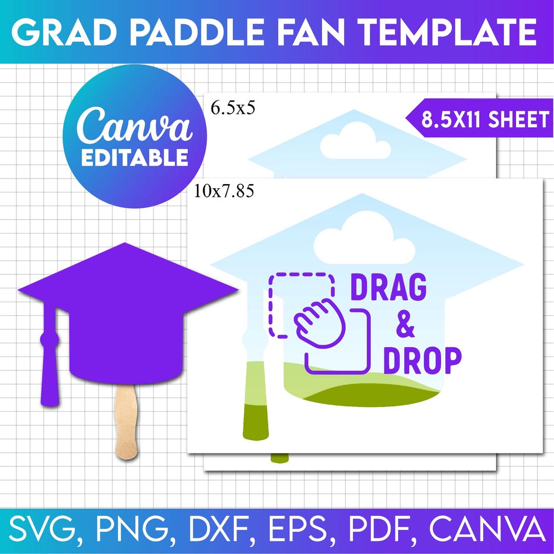 Grad Paddle Fan Template, Custom Grad Fan, Graduation Fan Template ...