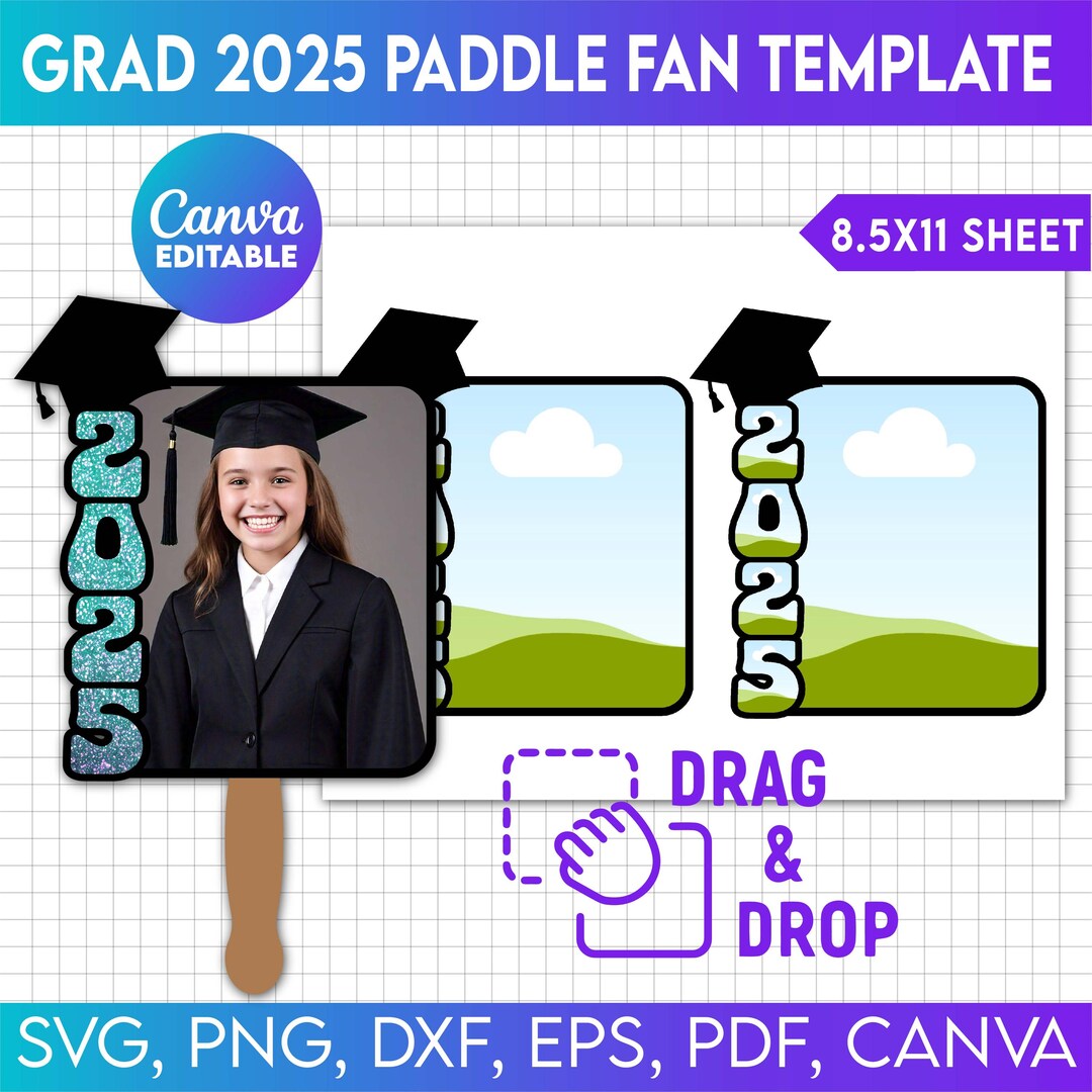 Graduation Fan 2025 Template, Grad Paddle Fan Template, Custom Grad Fan ...