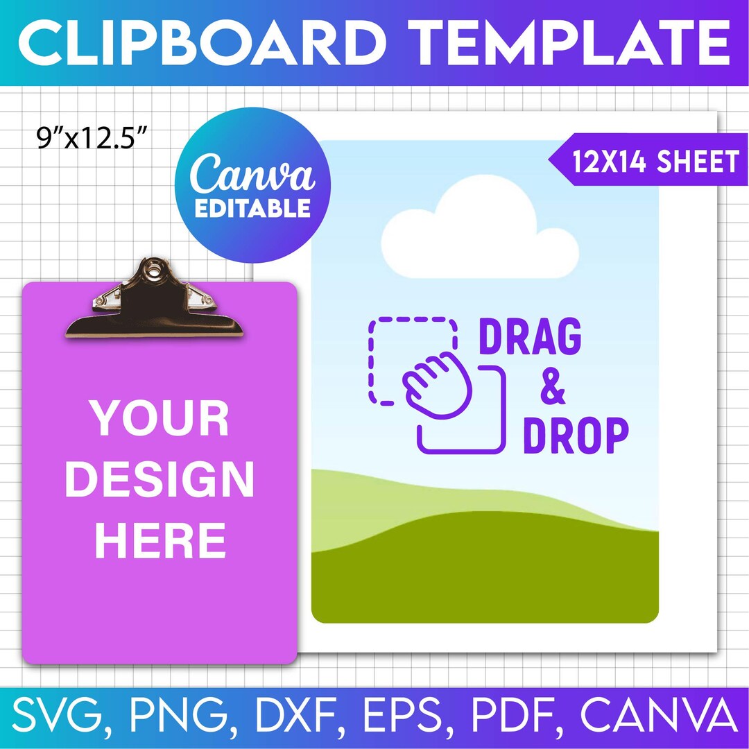 Clip Board Template Svg, 9 X 12.5 Clip Board for Sublimation, Clip ...