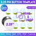 2.25 Inch Button Pin Template, Canva Editable Pin Button Template ...