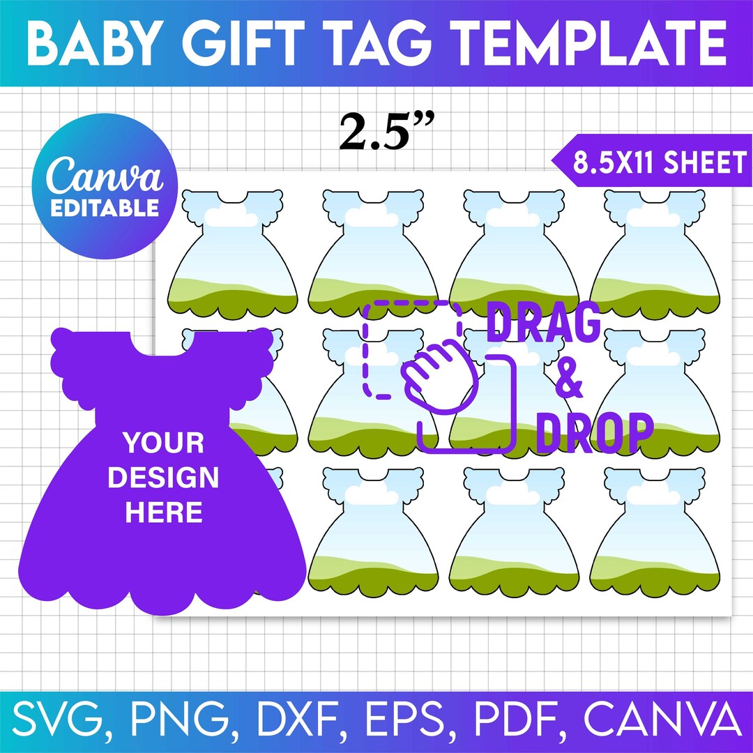 Baby Gift Tag SVG, Baby Gift Tag Template, Gift Tag Svg, Baby Shower ...