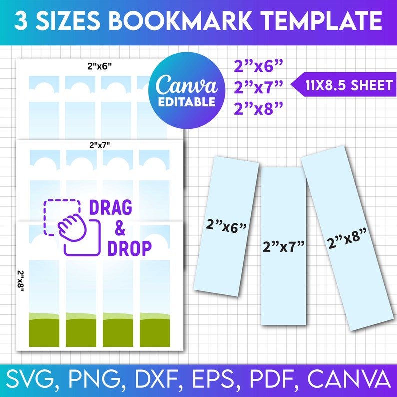 Canva Bookmark Template, Canva Editable, Bookmark Canva Template Svg ...