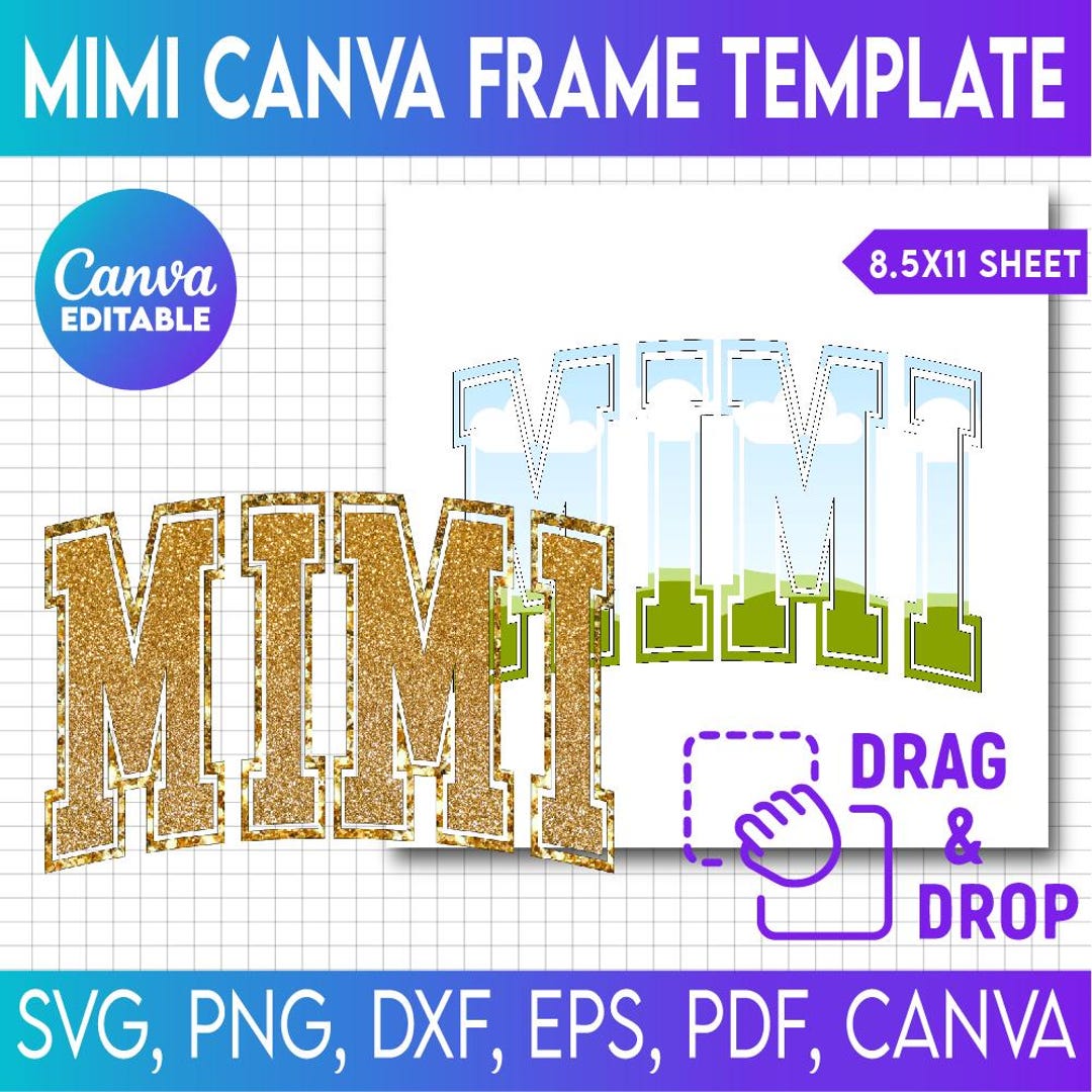 Mimi Canva Frame, Mother's Day Mom Fill Your Own, Add Background, Drag ...