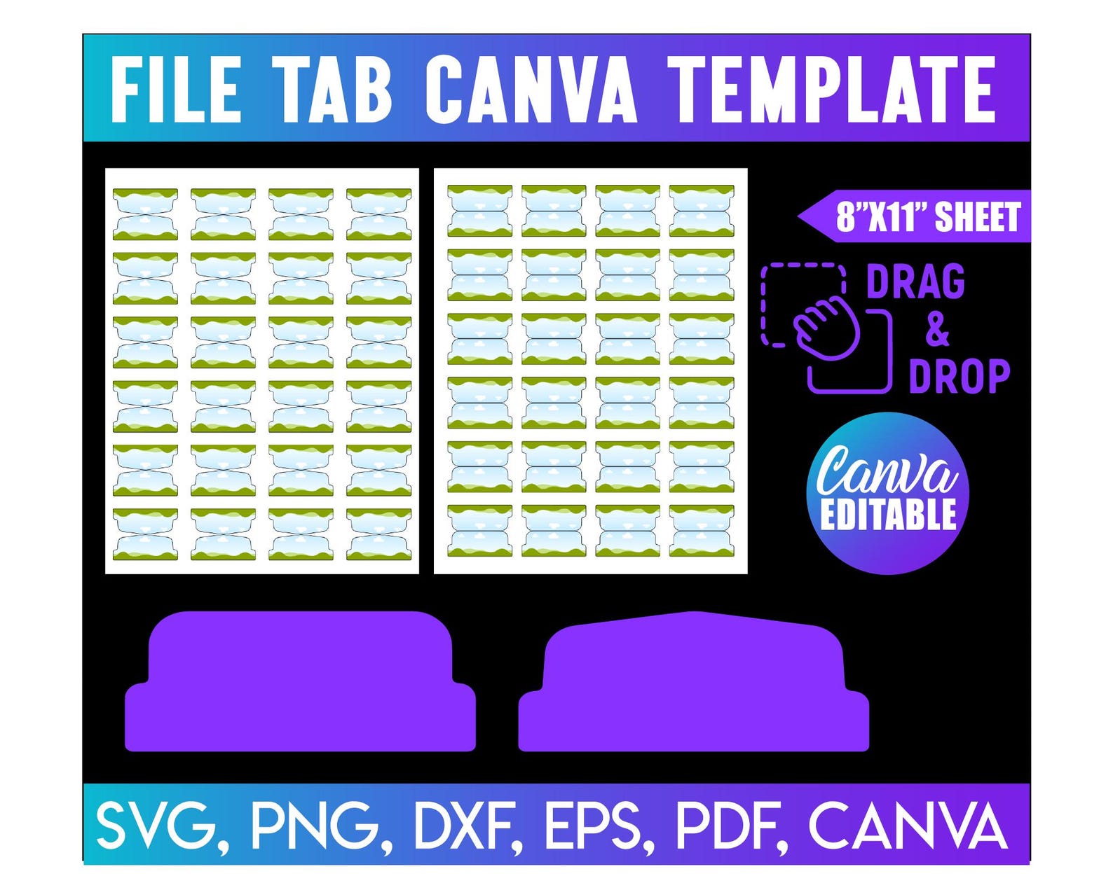 File Tab Template, Planner Tab Template, Journal Tab Template, File ...