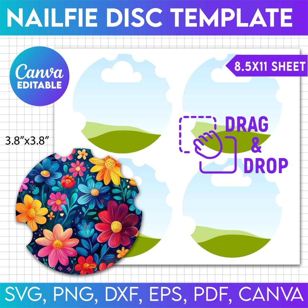 Nailfie Disc Template, Nailfie Round Template,nailfie Template,nail ...