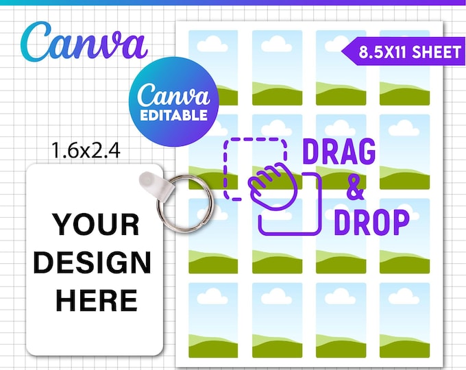 Rectangle Keychain Template, Keychain Template Svg, Sublimation ...