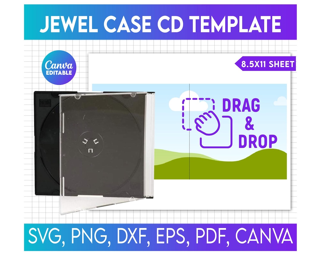 Jewel Case CD Insert Template, Cd Cover Case Template, Cd Case Insert ...
