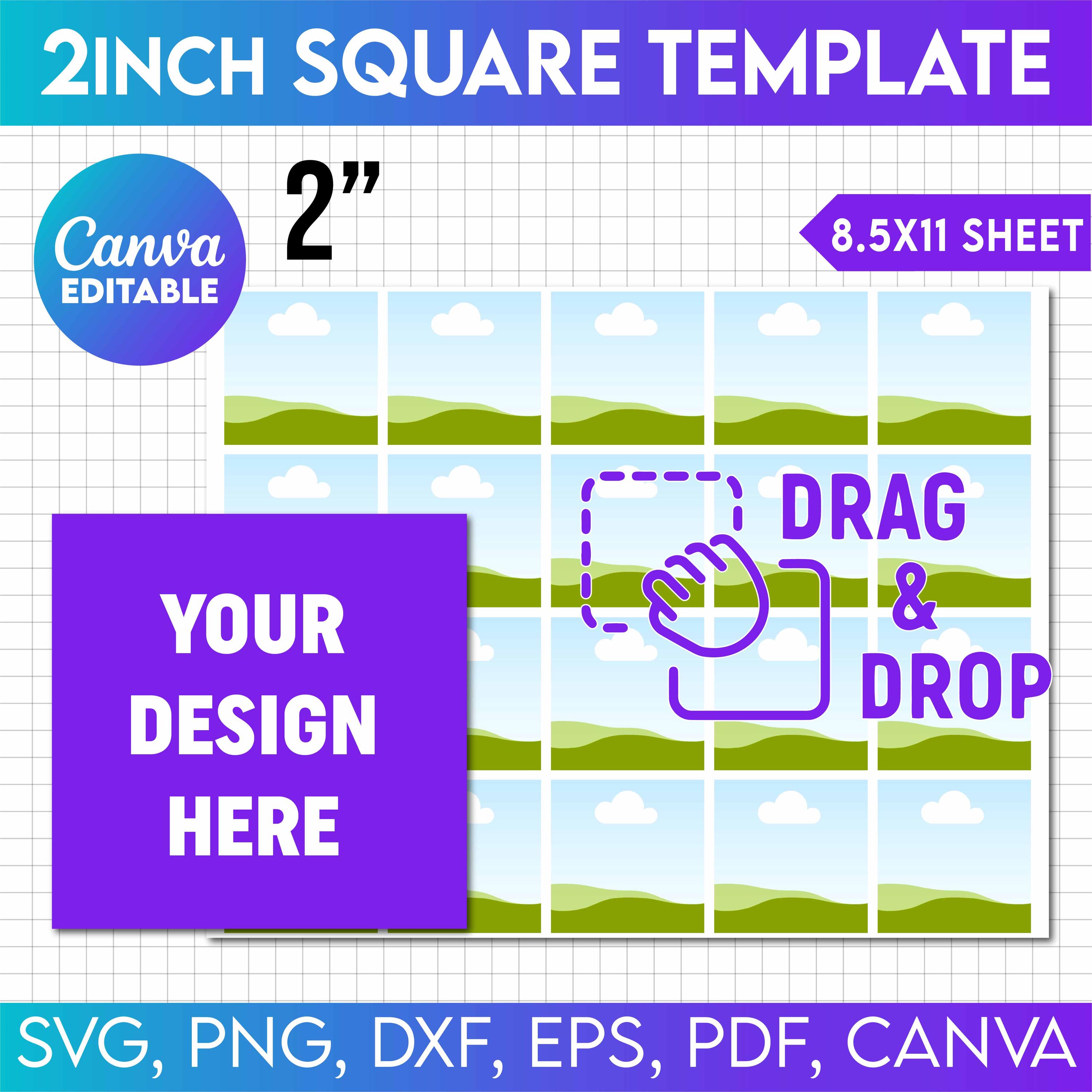 Square Template, 2x2.square Template, Square Sticker Template, Square ...