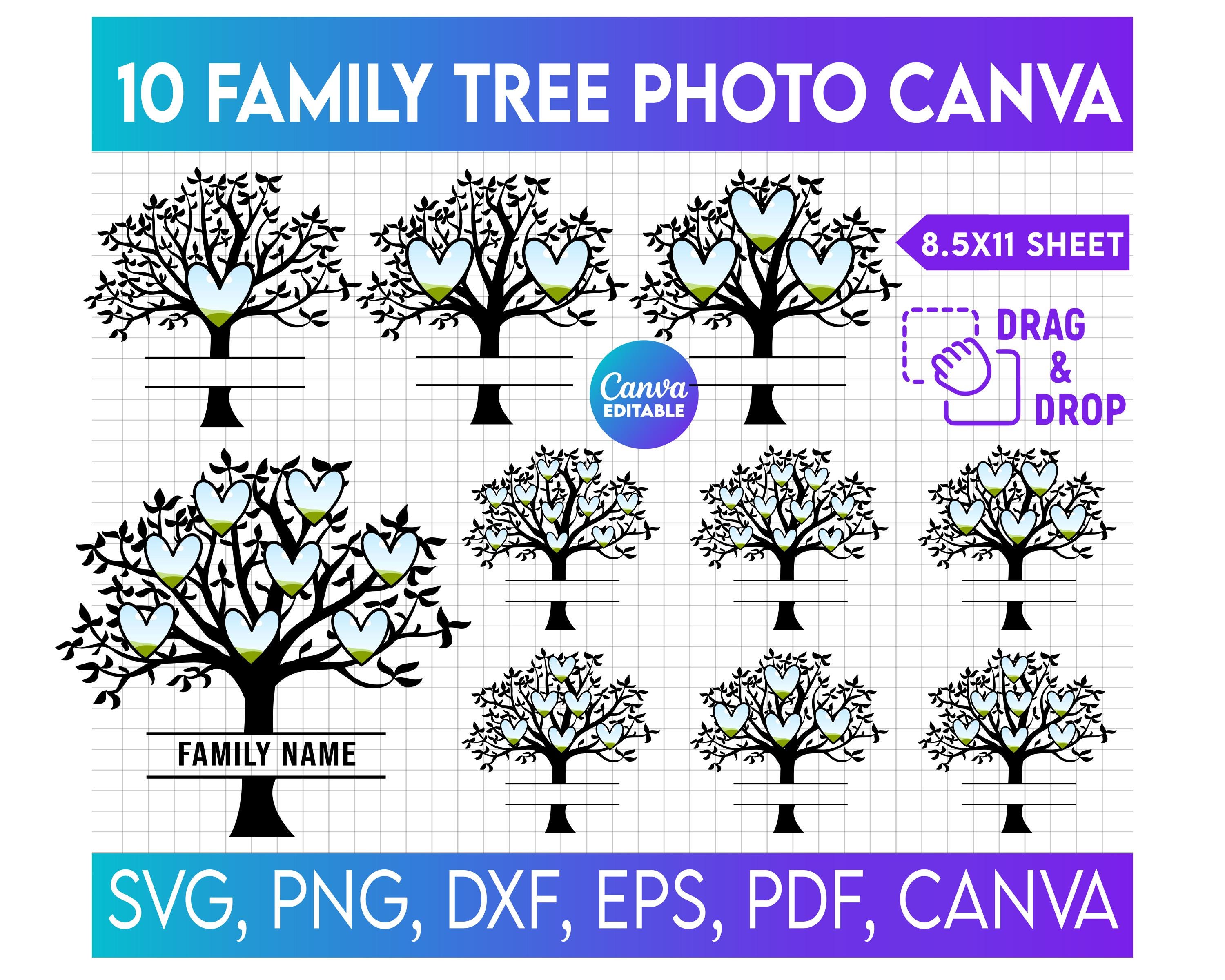 Family Tree Canva Frames, Family Tree Photo Collage Canva Editable ...