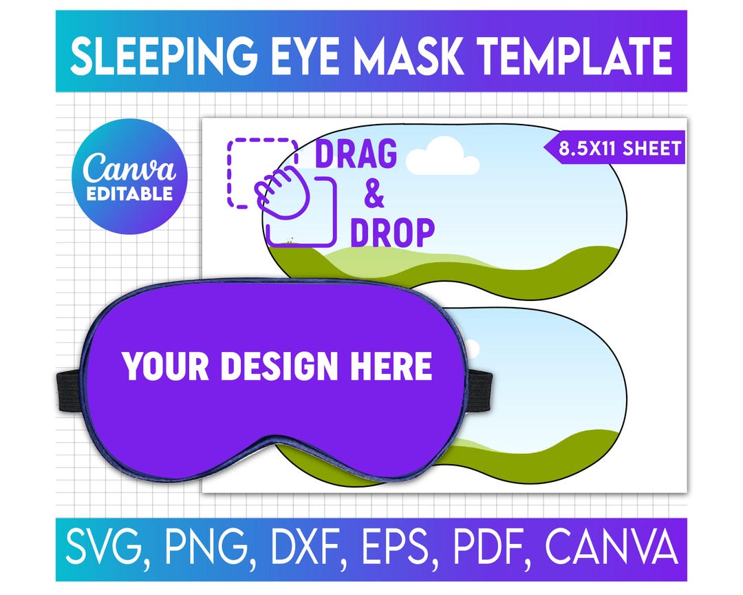 Sleeping Mask Svg, Personalized Sleeping Masks, Bridesmaid Gifts, Canva ...