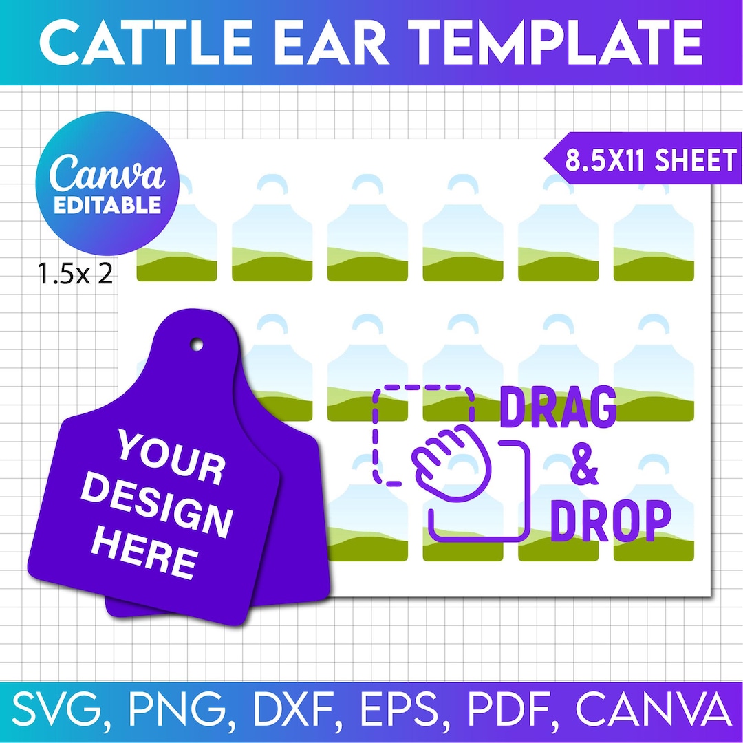 Cow Tags Canva Frame Template, Keychains Earrings Accessories Canva ...
