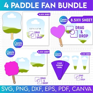 Fan Template Svg, Paddle Fan Template, Wedding Program Fan, Graduation ...
