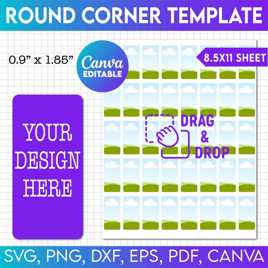 Round Corner Domino Tile Template, Canva, Domino Tile Template Svg ...