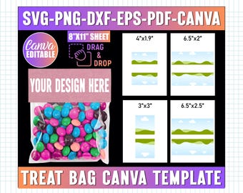 Treat Bag Toppers Canva Template Bundle, Editable Treat Bag Topper ...