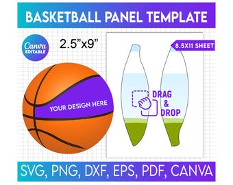 Size 7 Basketball Panel Template Svg, Blank Basketball Panel Template ...