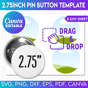 2.75" Button Pin Template, Button Pin Svg, Button Pin Blank ...