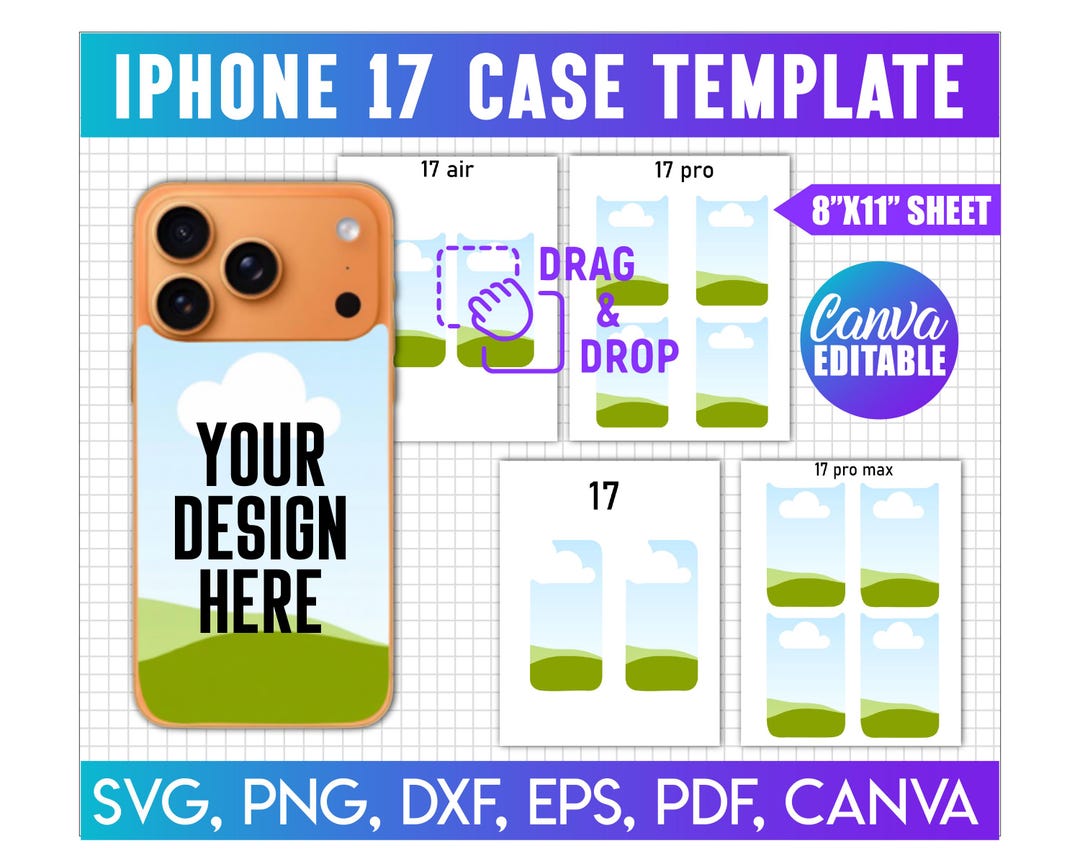 IPhone 17 Case Canva Templates, Phone Case Templates for iPhone 17 Pro ...