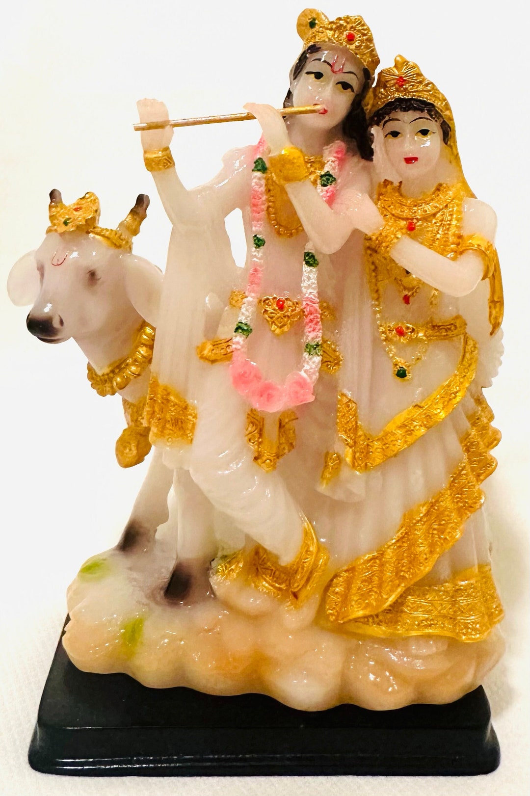 Divine Lord Krishna and Radha Statue-7 Inch Tall Resin Sculpture - Etsy